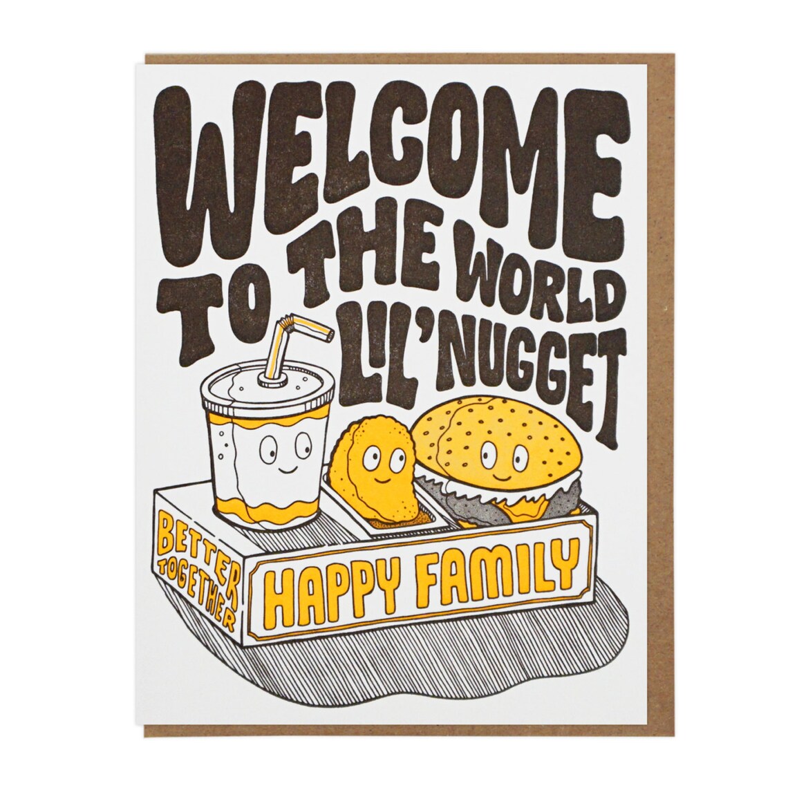 Welcome Lil' Nugget Letterpress Card | Etsy