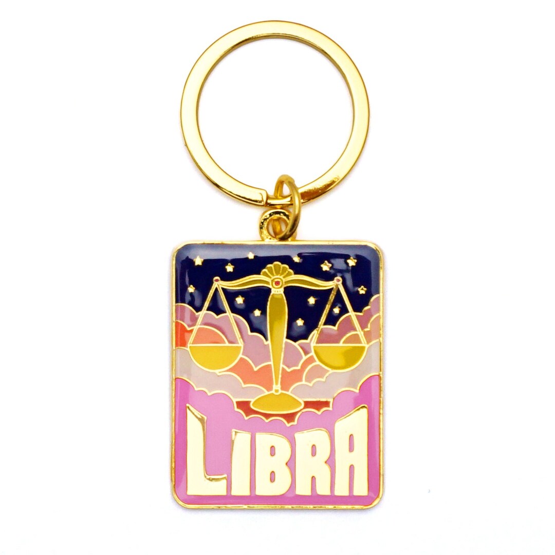 Libra Keychain - Etsy