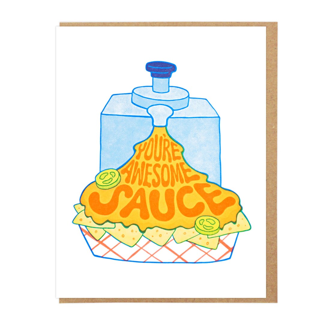 You're Awesome Sauce Letterpress Card - Etsy
