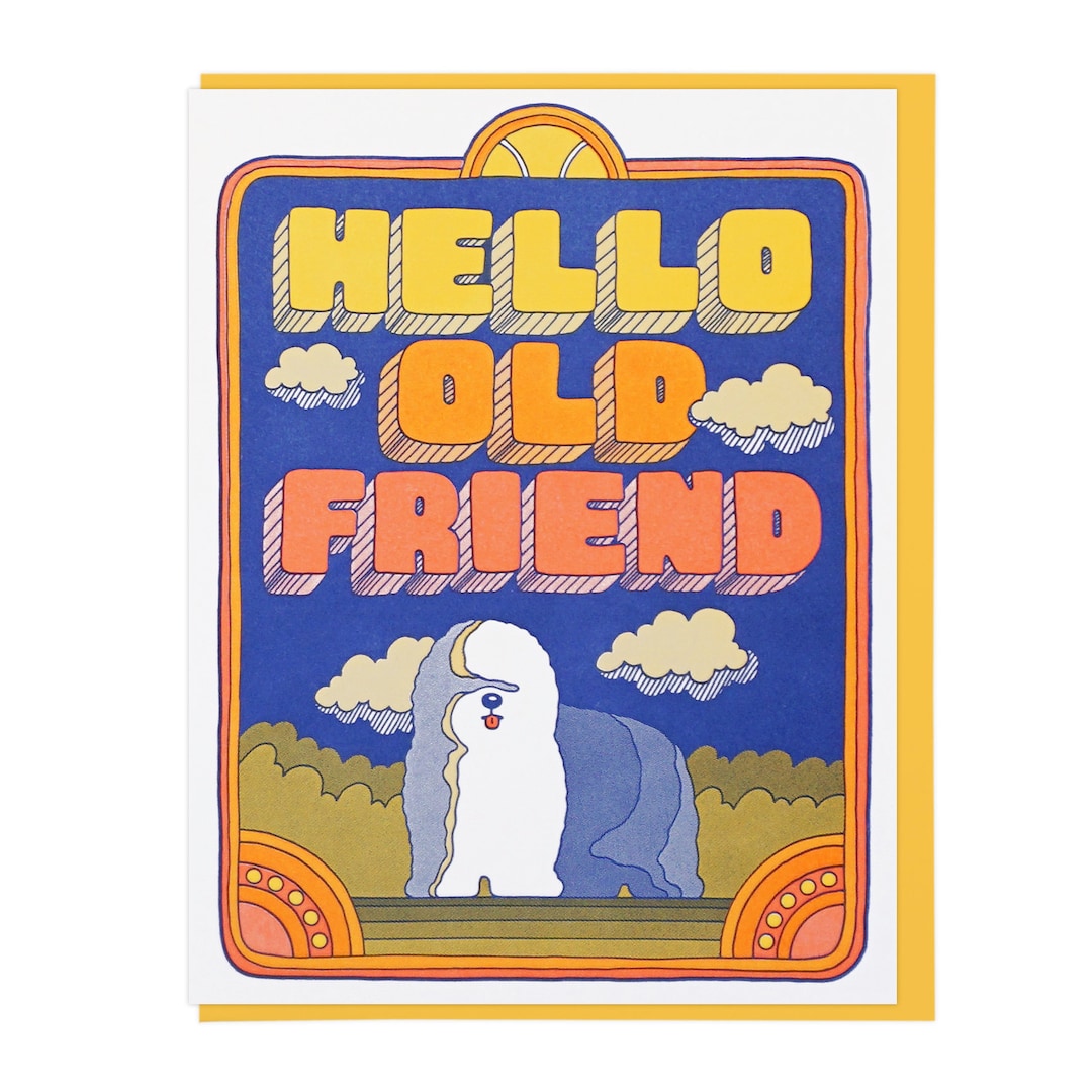 Hello Old Friend Letterpress Card - Etsy