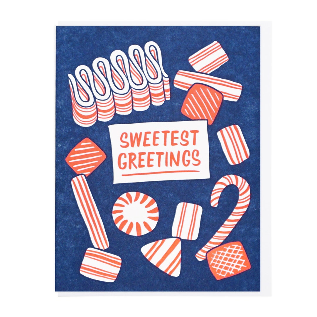 Sweetest Greetings Hard Candy Letterpress Card - Etsy