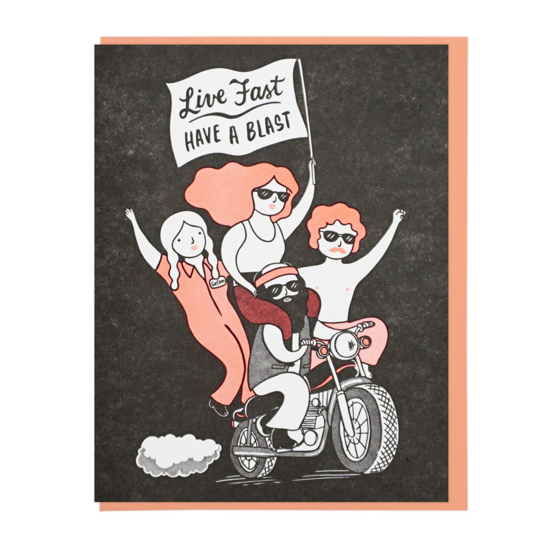 Live Fast, Have A Blast Letterpress Card - Etsy