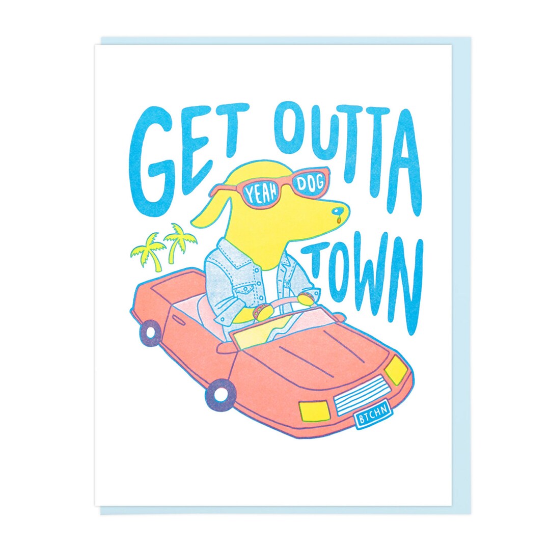 Get Outta Town Letterpress Card - Etsy
