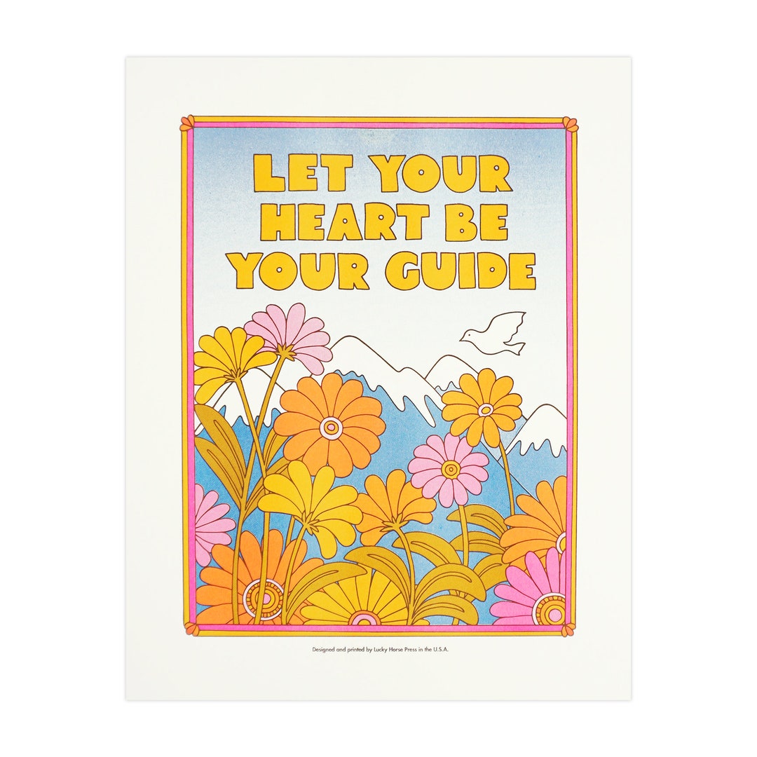 Let Your Heart Be Your Guide Risograph Print - Etsy