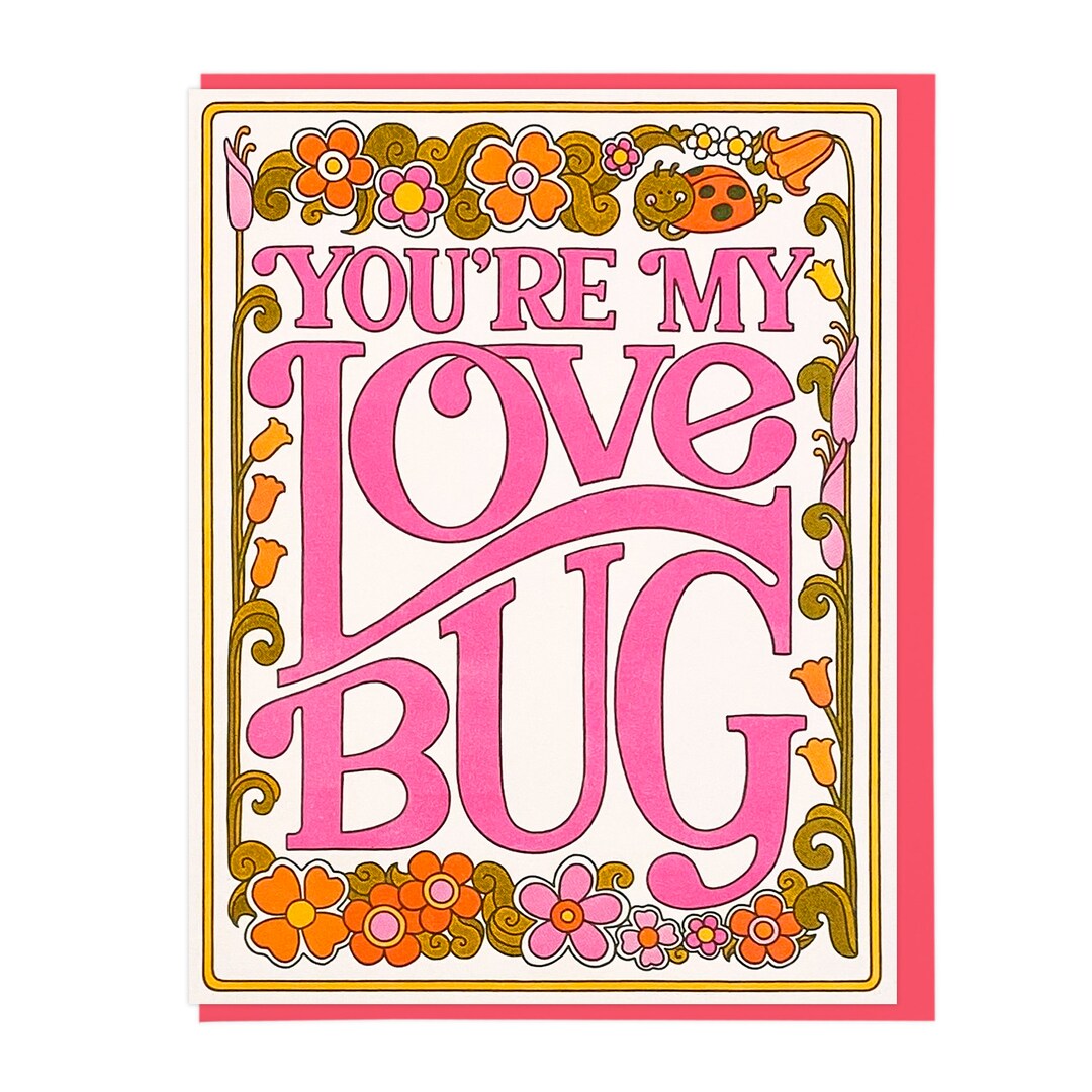 You're My Love Bug Letterpress Card - Etsy