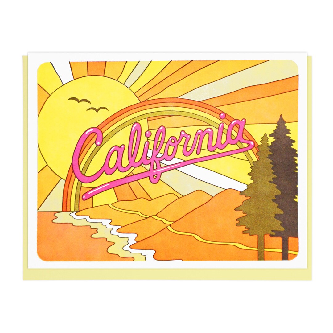 California Coast Letterpress Card - Etsy