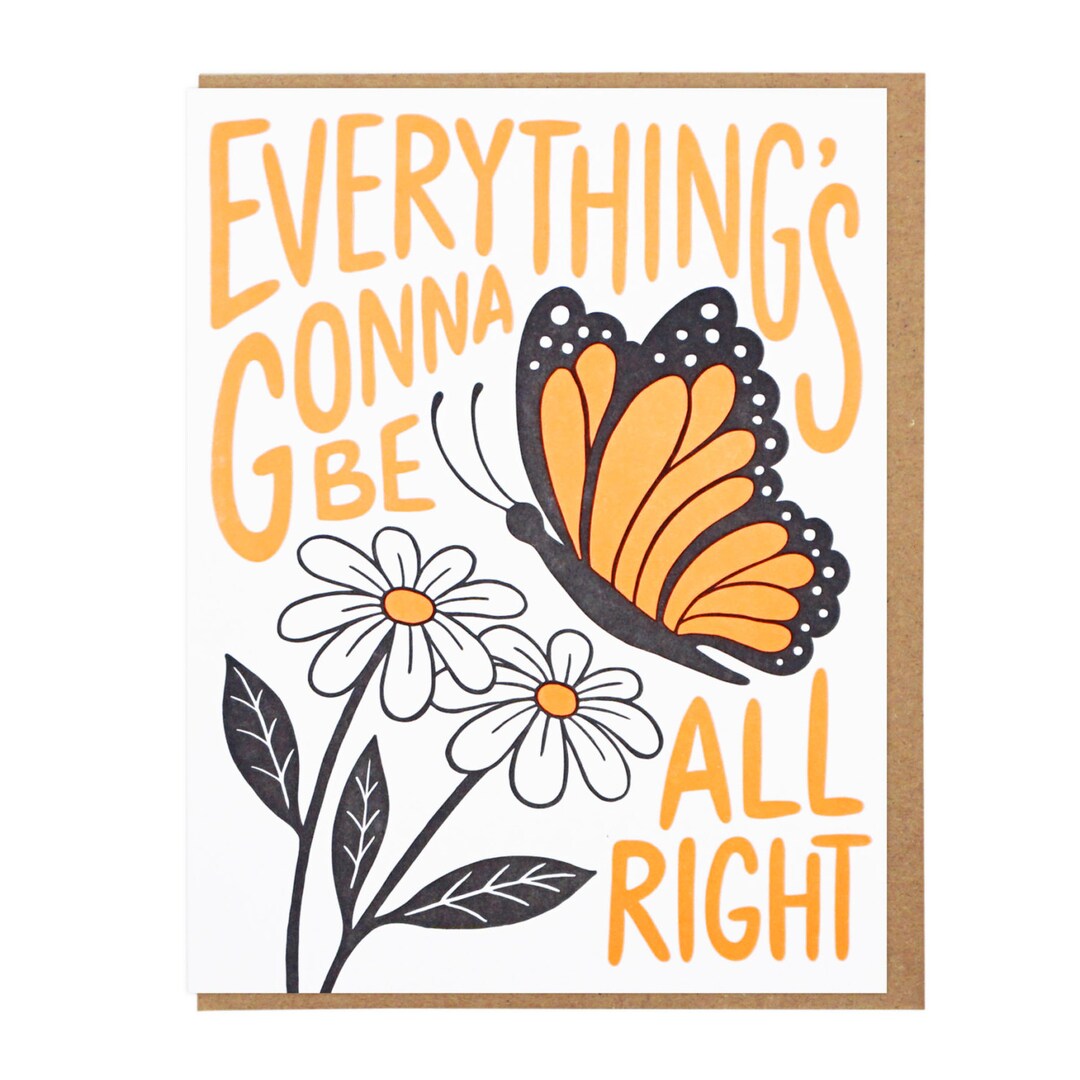 Everything's Gonna Be All Right Letterpress Card - Etsy