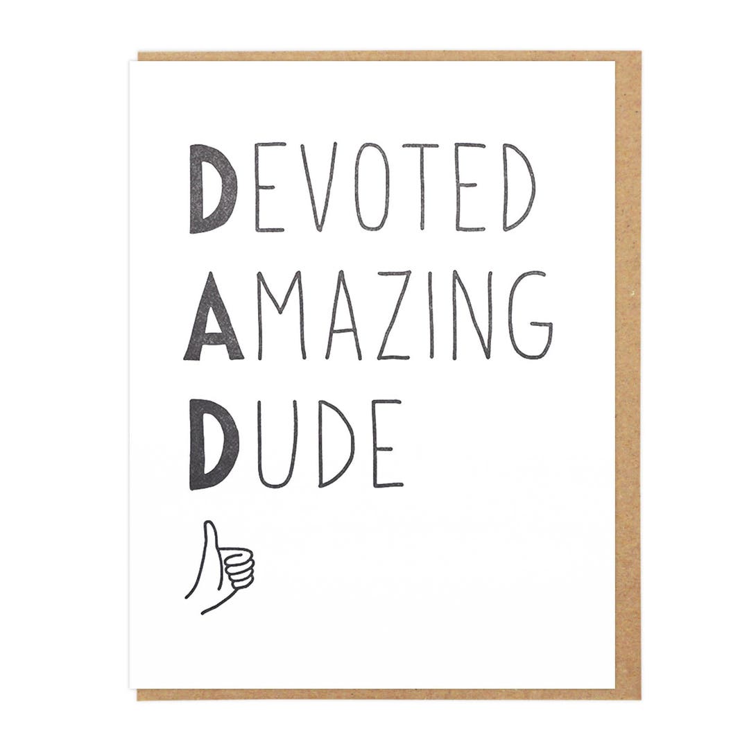 Devoted Amazing Dude Letterpress Card - Etsy