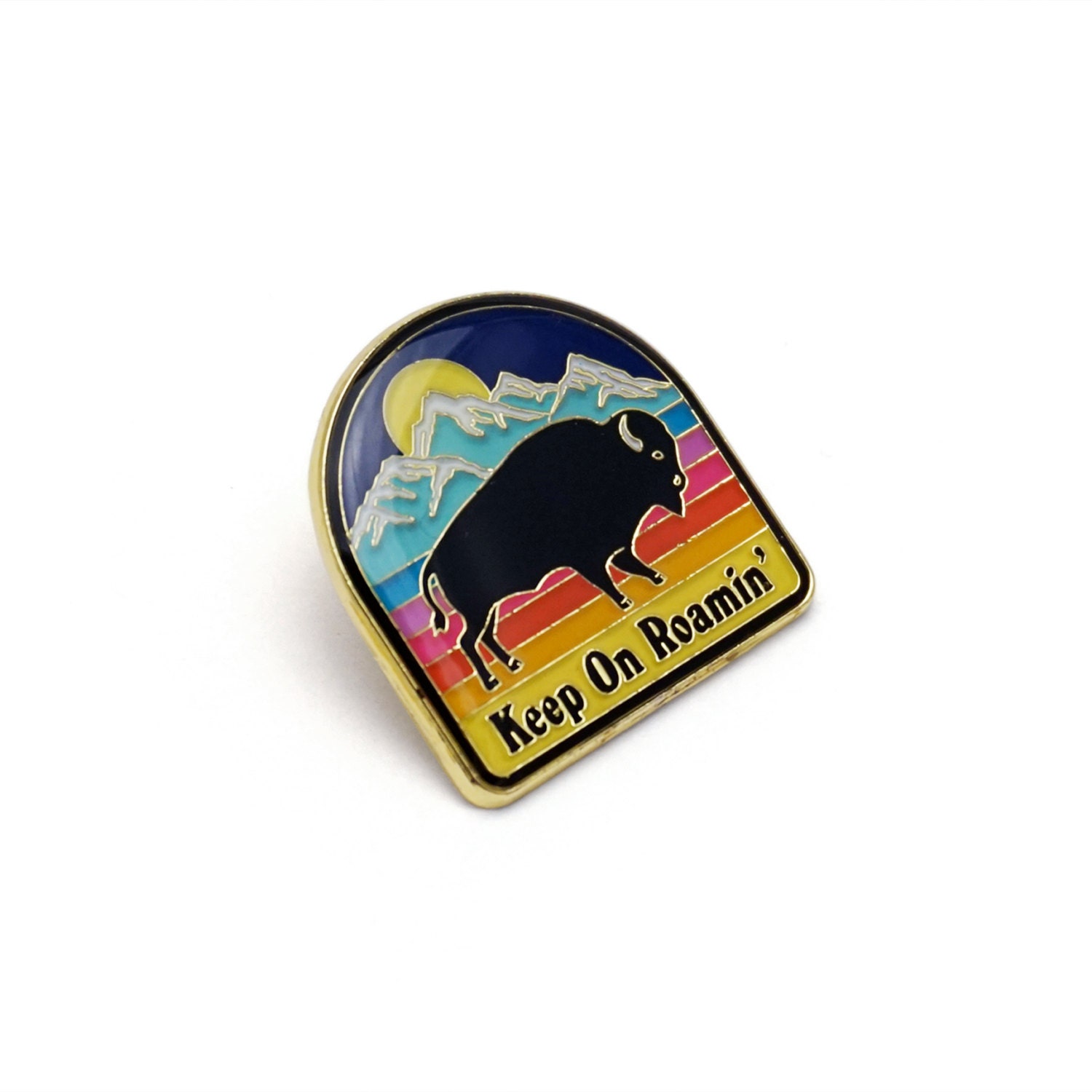 Bison Enamel Pin | Etsy