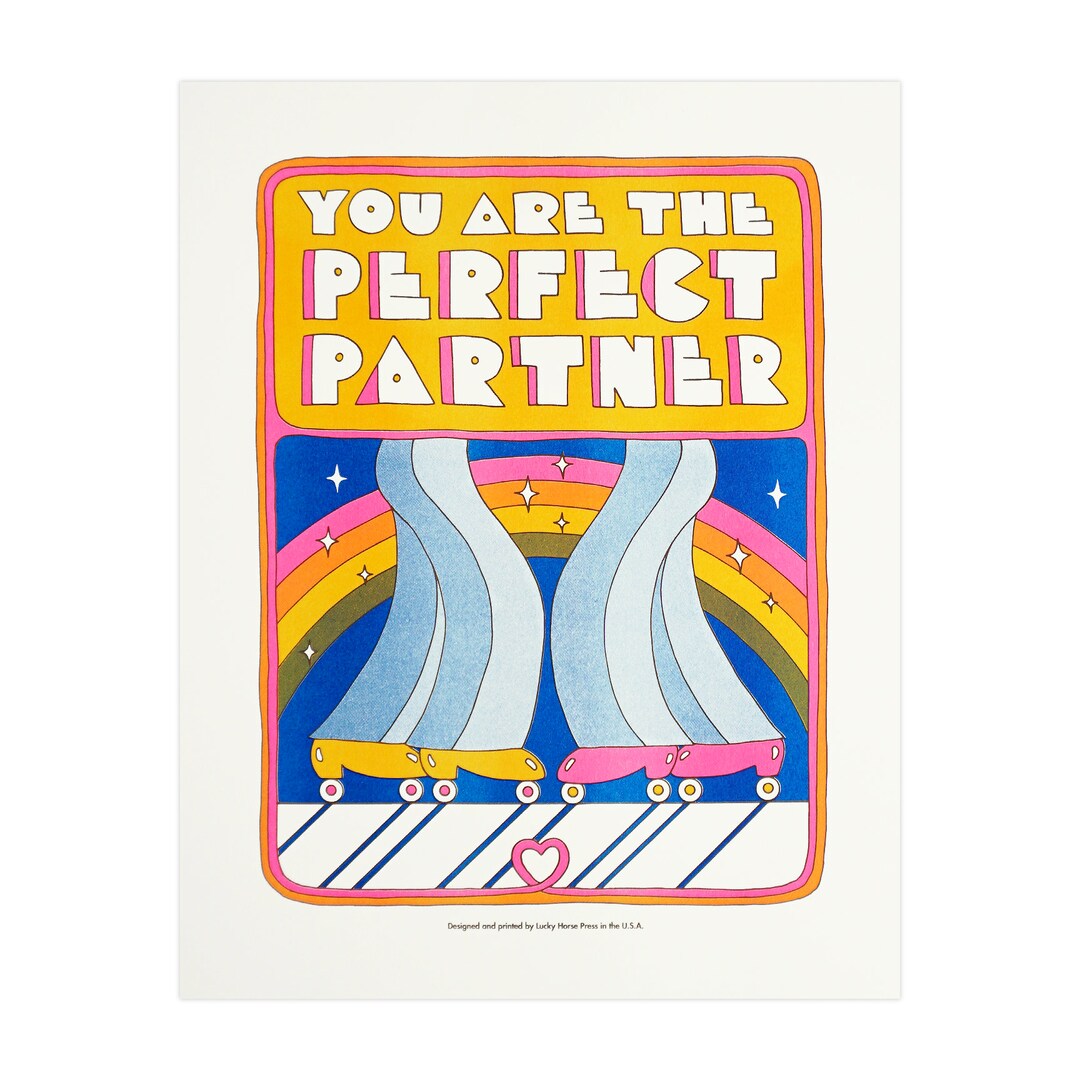 You Are the Perfect Partner Risograph Print - Etsy