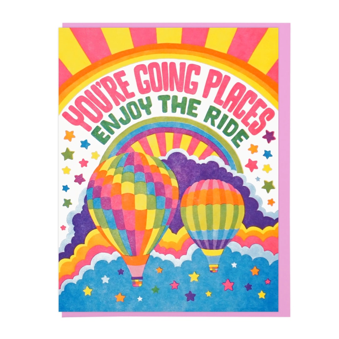 You're Going Places Letterpress Card - Etsy