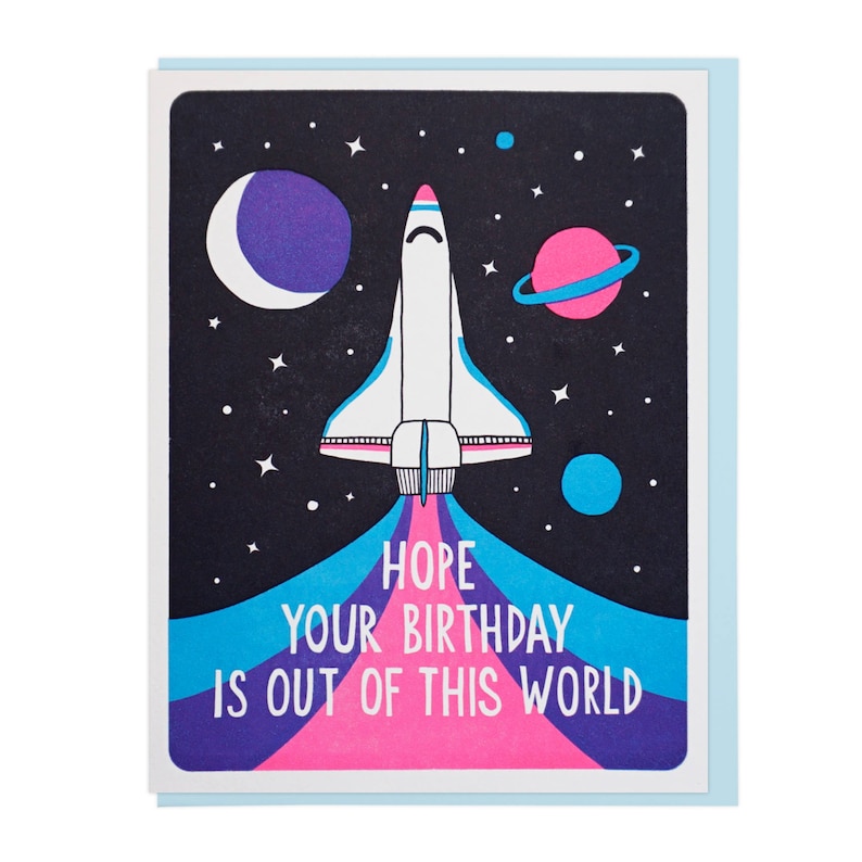 Out of This World Birthday Letterpress Card - Etsy