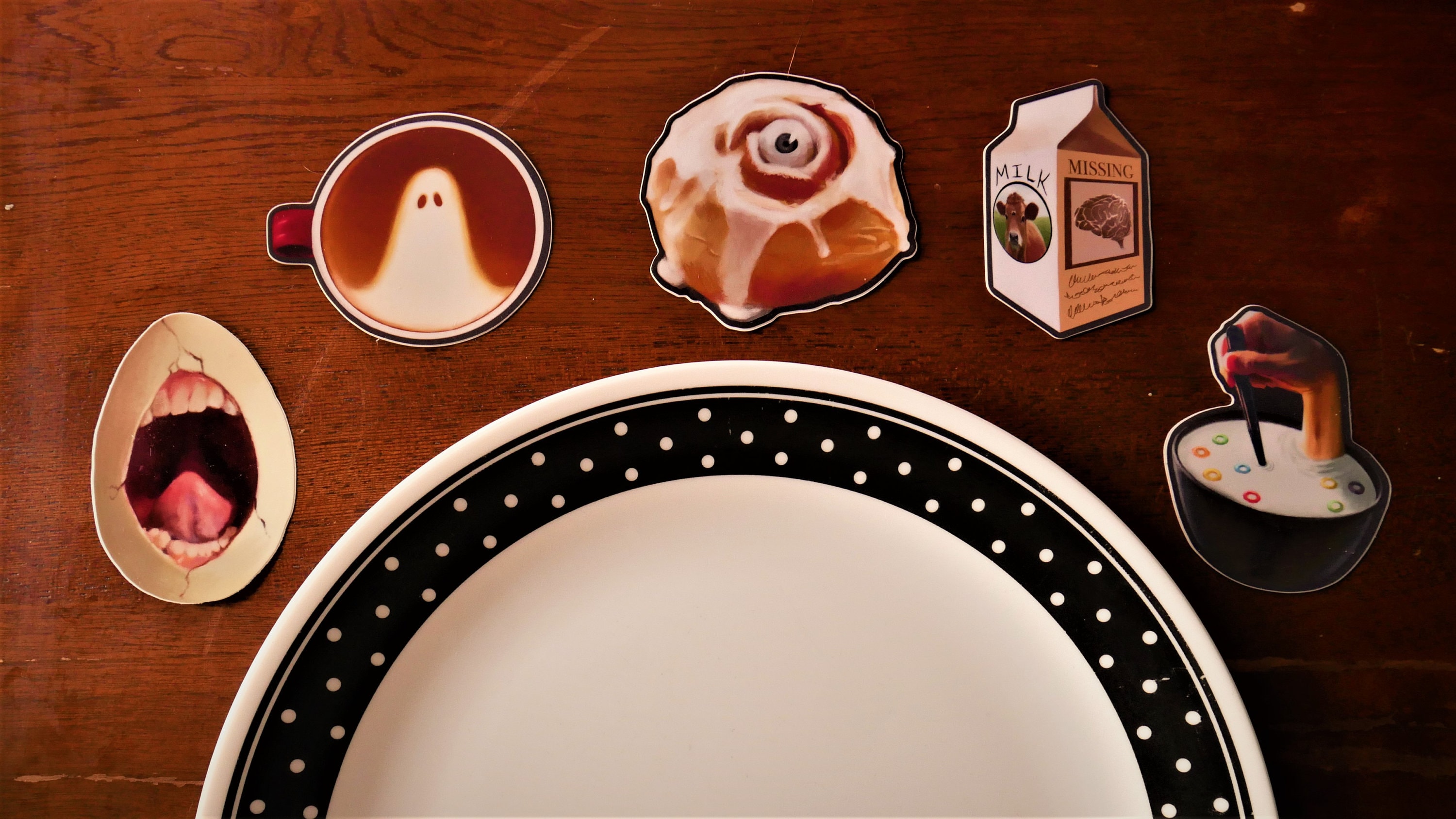 Spooky / Surreal Breakfast Vinyl Sticker Pack - Etsy
