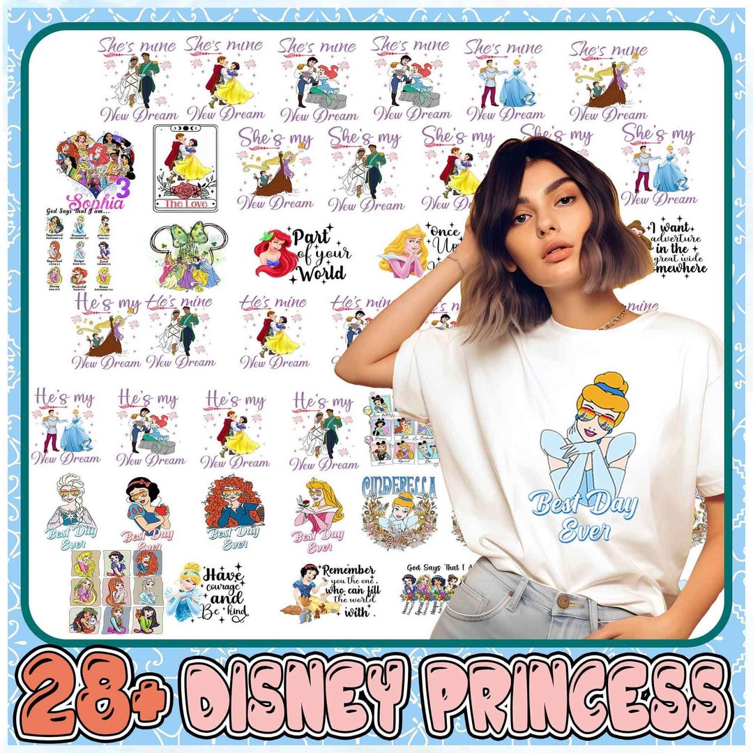 Disney Princess Bundle Png, Princess Birthday, Mega Bundle Svg, Frozen ...