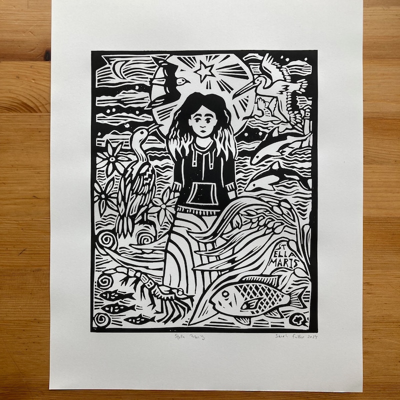 Linocut Portrait - Etsy