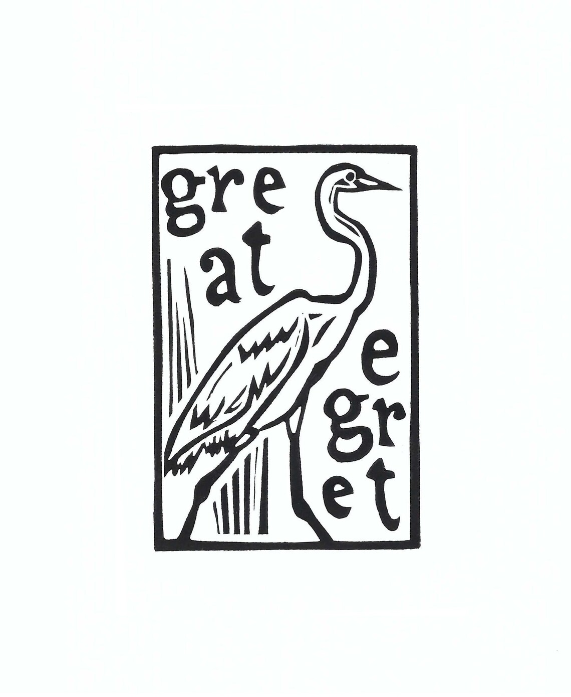 Beach Birds: Great Egret Original Linocut Print - Etsy