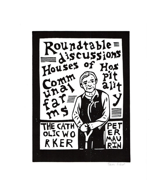 Catholic Worker Print: Peter Maurin and His Three-point - Etsy