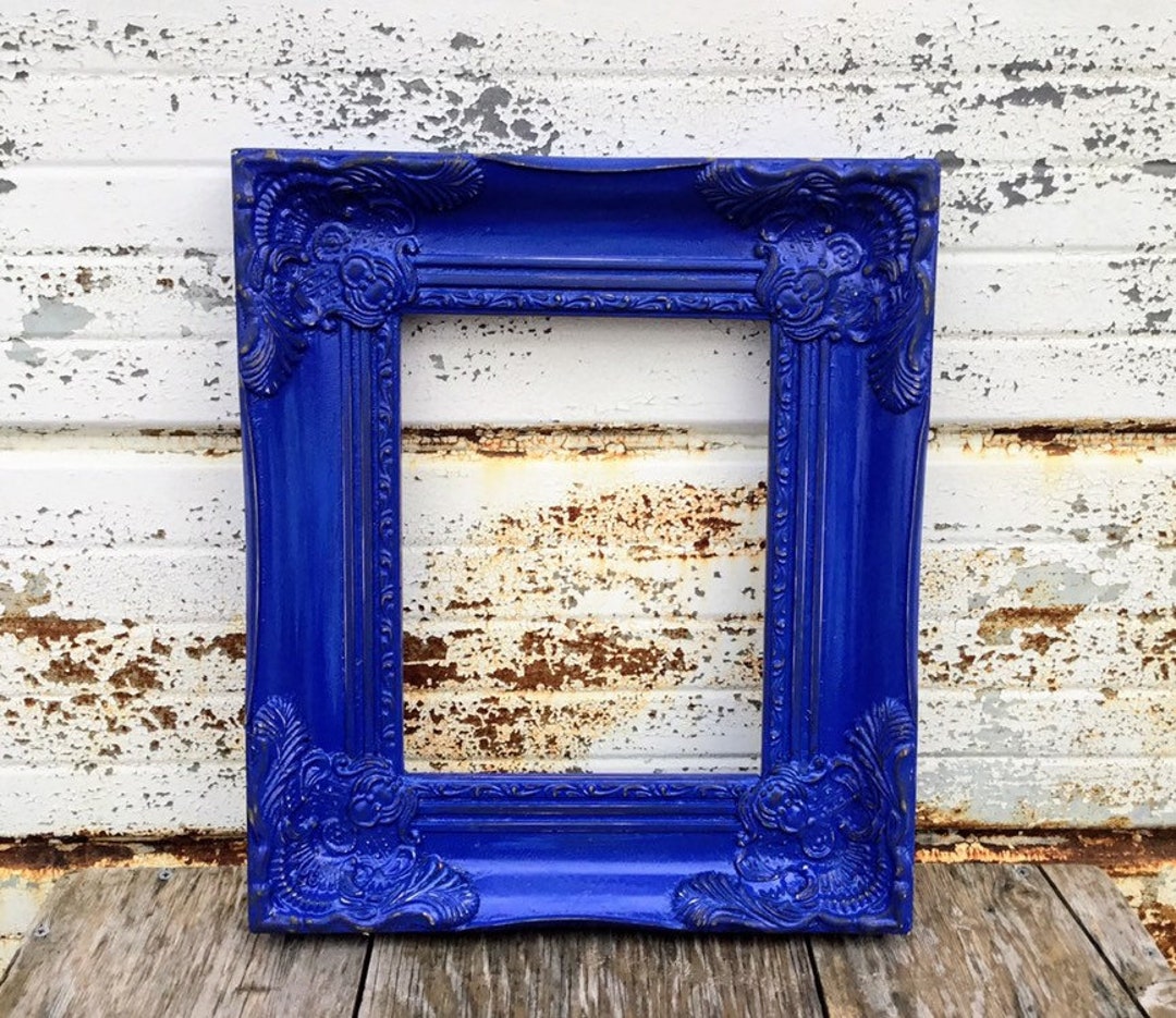 8x10 Ornate Cobalt Blue Frame 8 X 10 Chunky Thick Elaborate Picture ...