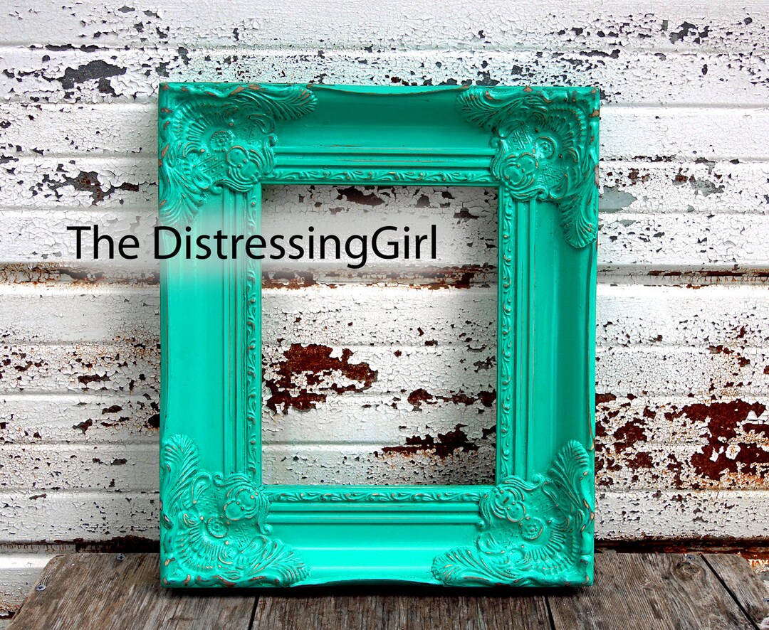 8x10 Ornate Frame Dark Patina Mint Green 8 X 10 Chunky Thick Elaborate ...