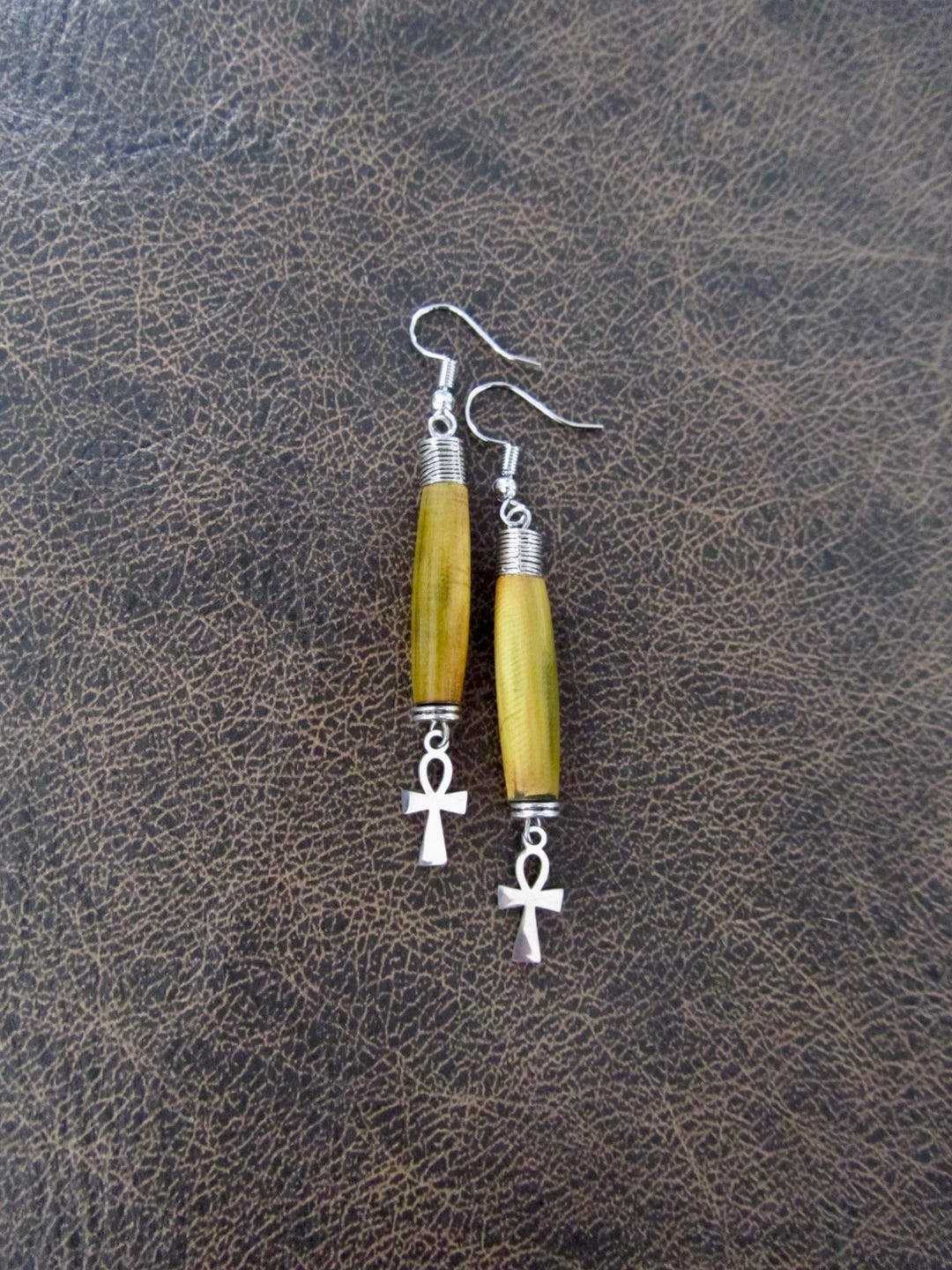 Ankh Egyptian African Earrings, Fertility Symbol, Afrocentric Bone - Etsy