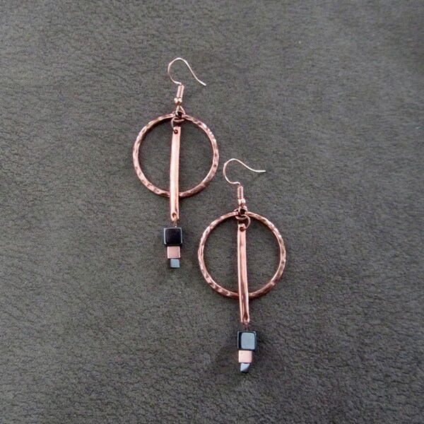 Copper Hoop Earrings - Etsy
