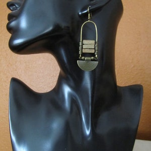 Chandelier Earrings, Afrocentric Jasper and Bronze Ethnic Statement ...