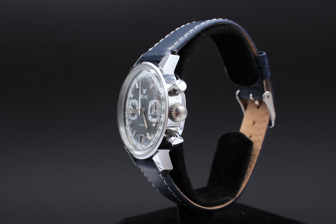 Vintage Men's Swiss Chronograph Precimax Valjoux 7734 Racing Dial ...