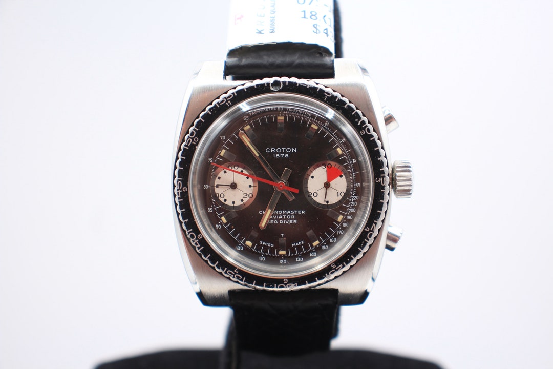 Exceptionally Rare Vintage Croton Chronomaster Aviator Sea Diver ...