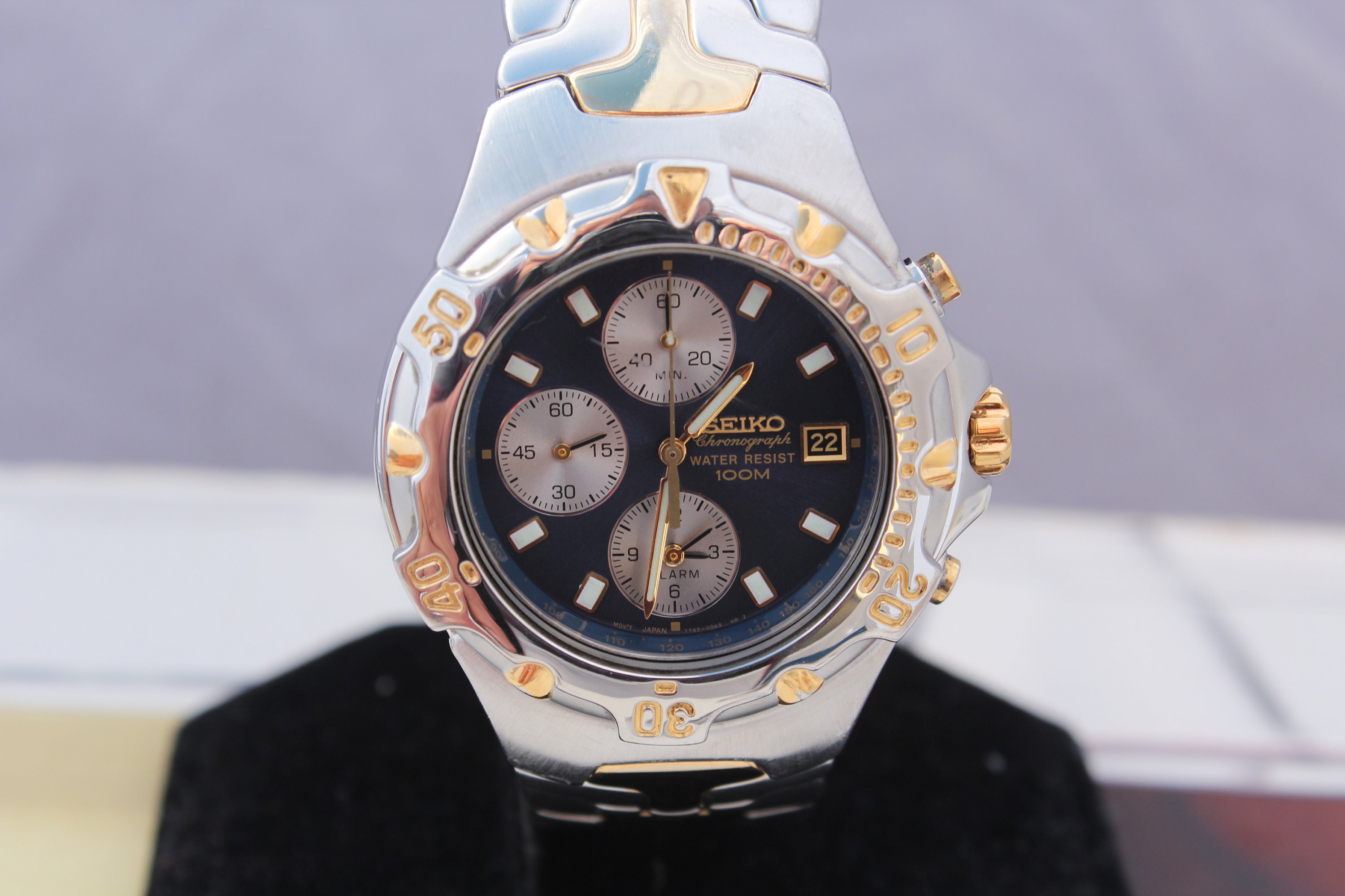 Men's Seiko 7T62 Chronograph Alarm 100m Water Resistant | Etsy