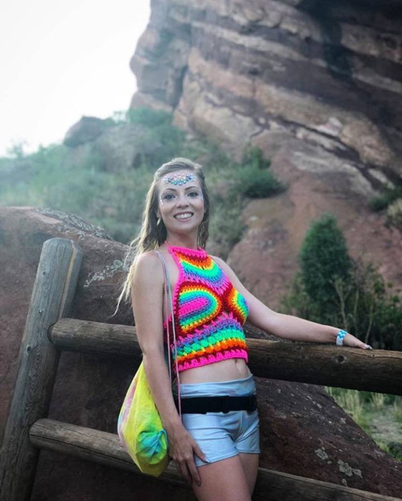 Rainbow Dayz Crop Top Psychedelic Festival Top Rave Yoga - Etsy