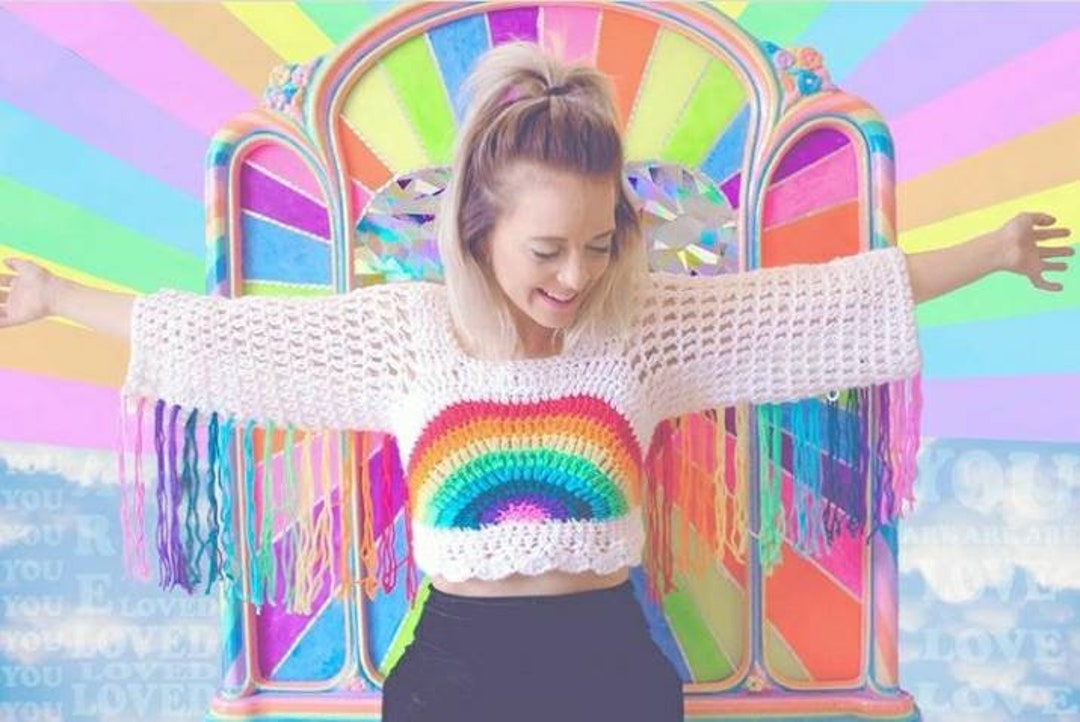 Handmade Rainbow Lover Festival Crop Top / festival, rave clothing ...