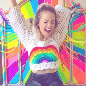 Handmade Rainbow Lover Festival Crop Top/ Festival, Rave Clothing ...