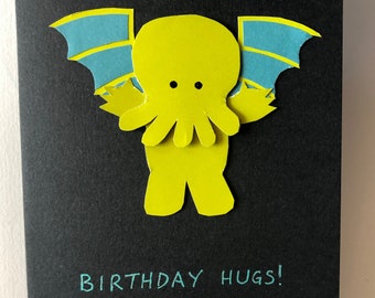 Cthulhu Birthday Card Lovecraft Birthday Card Nerdy Birthday - Etsy