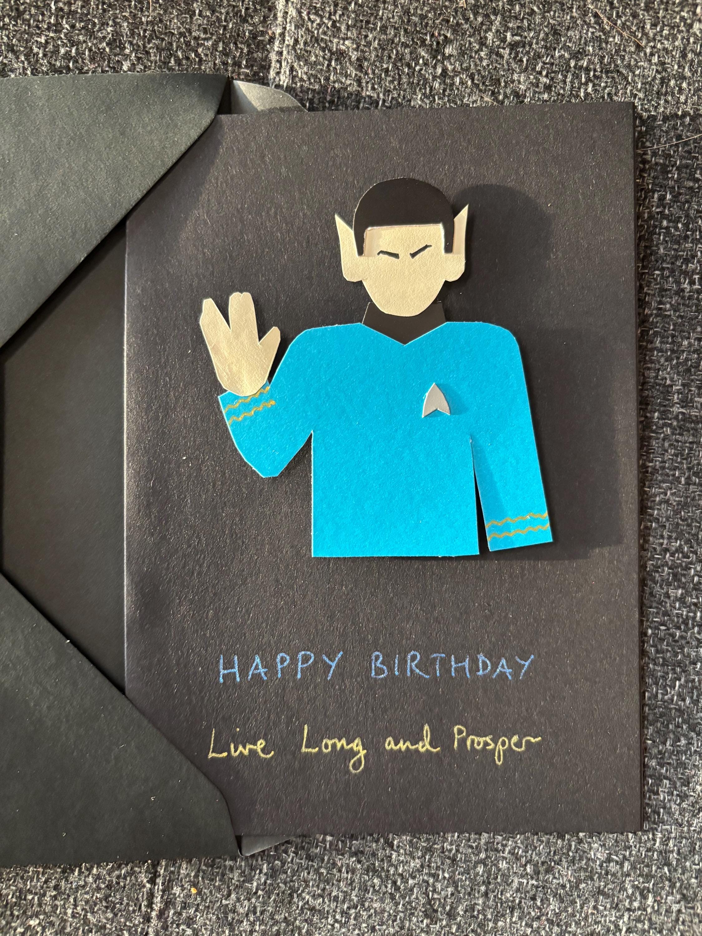 Star Trek Birthday Card - Star Trek Greetings Card - Spock Birthday ...