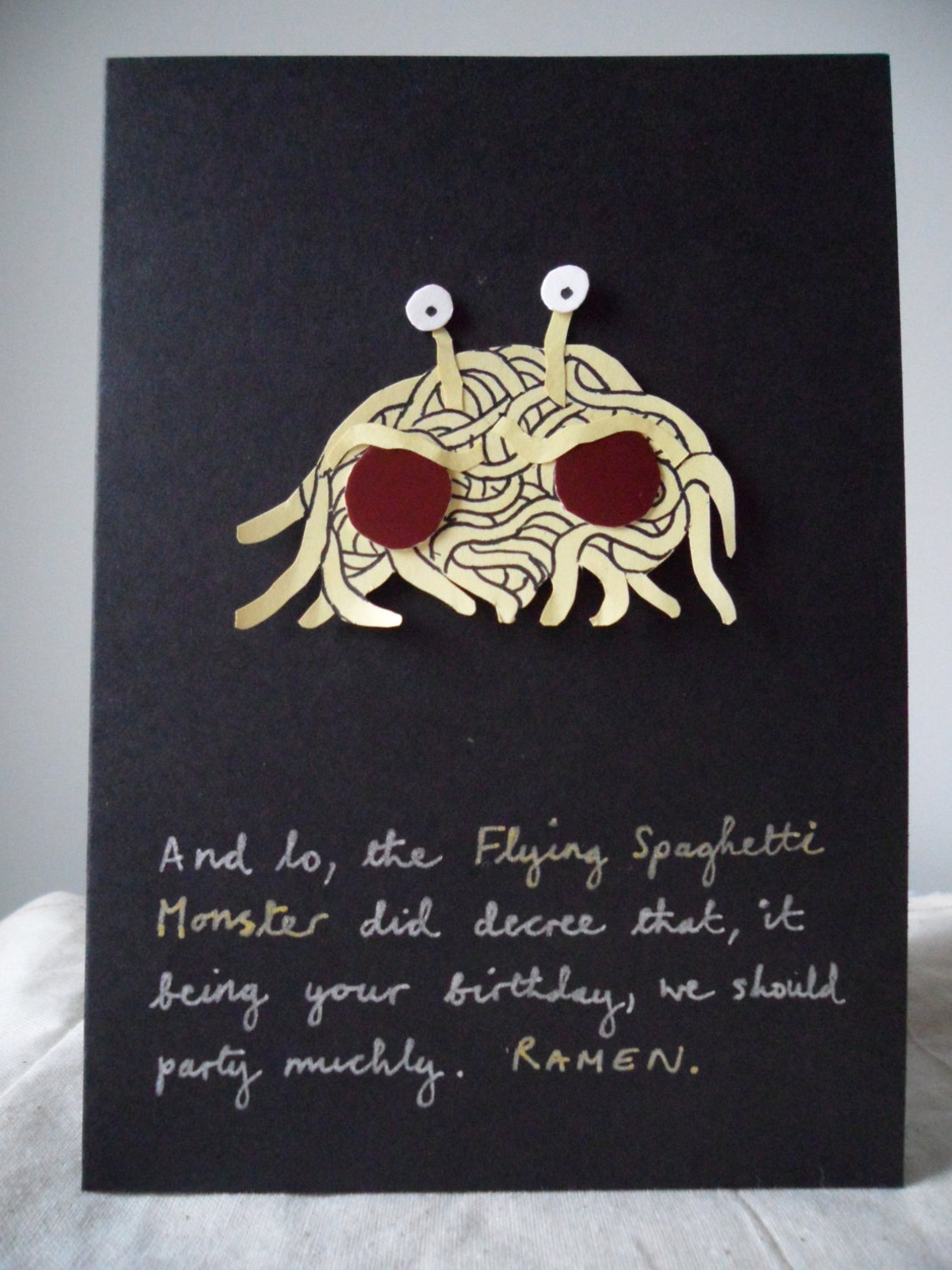 Flying Spaghetti Monster Greetings Card Birthday - Etsy