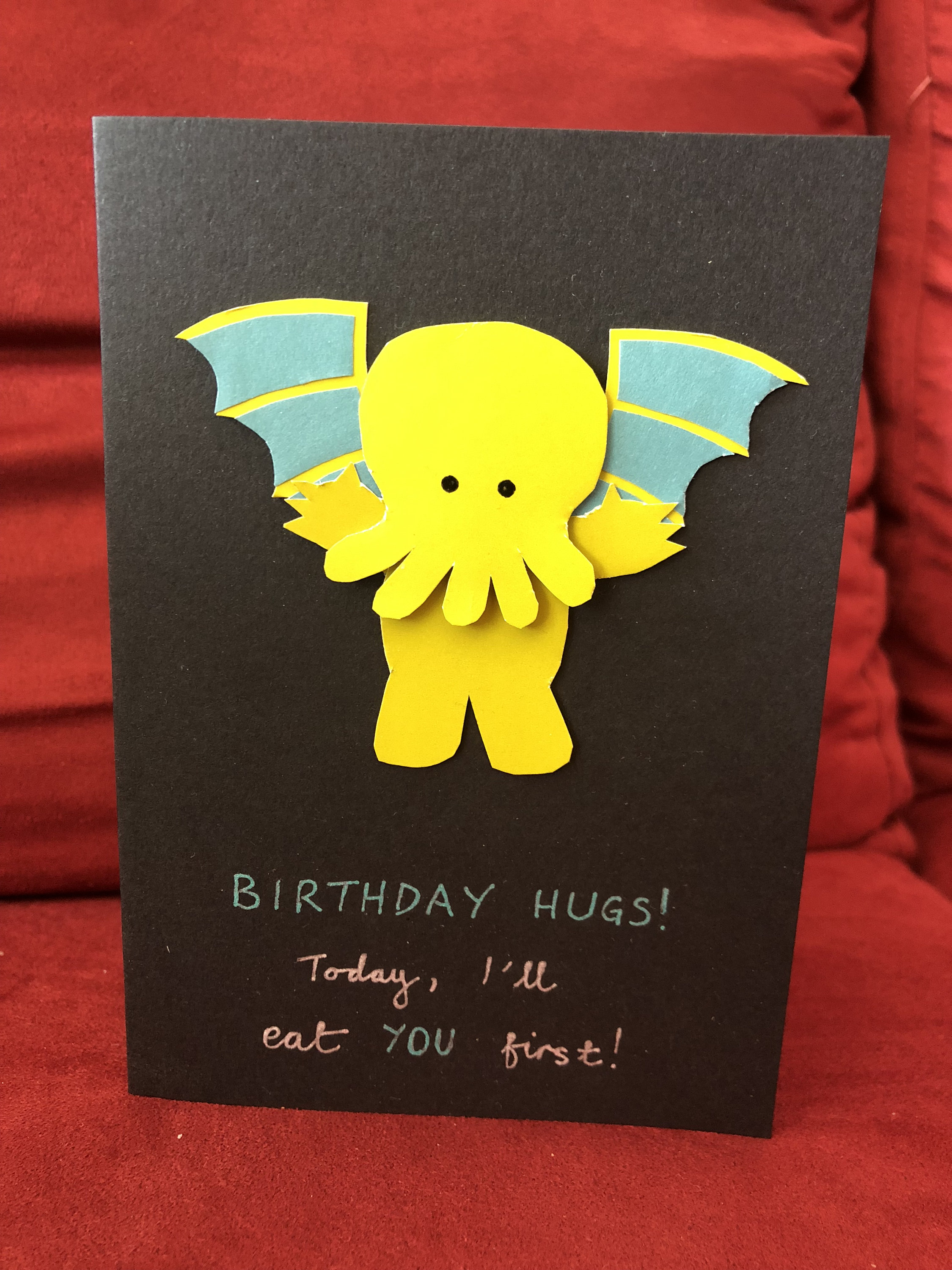 Cthulhu Greetings Card - Birthday - Cute Cthulhu Birthday Card, Goth ...