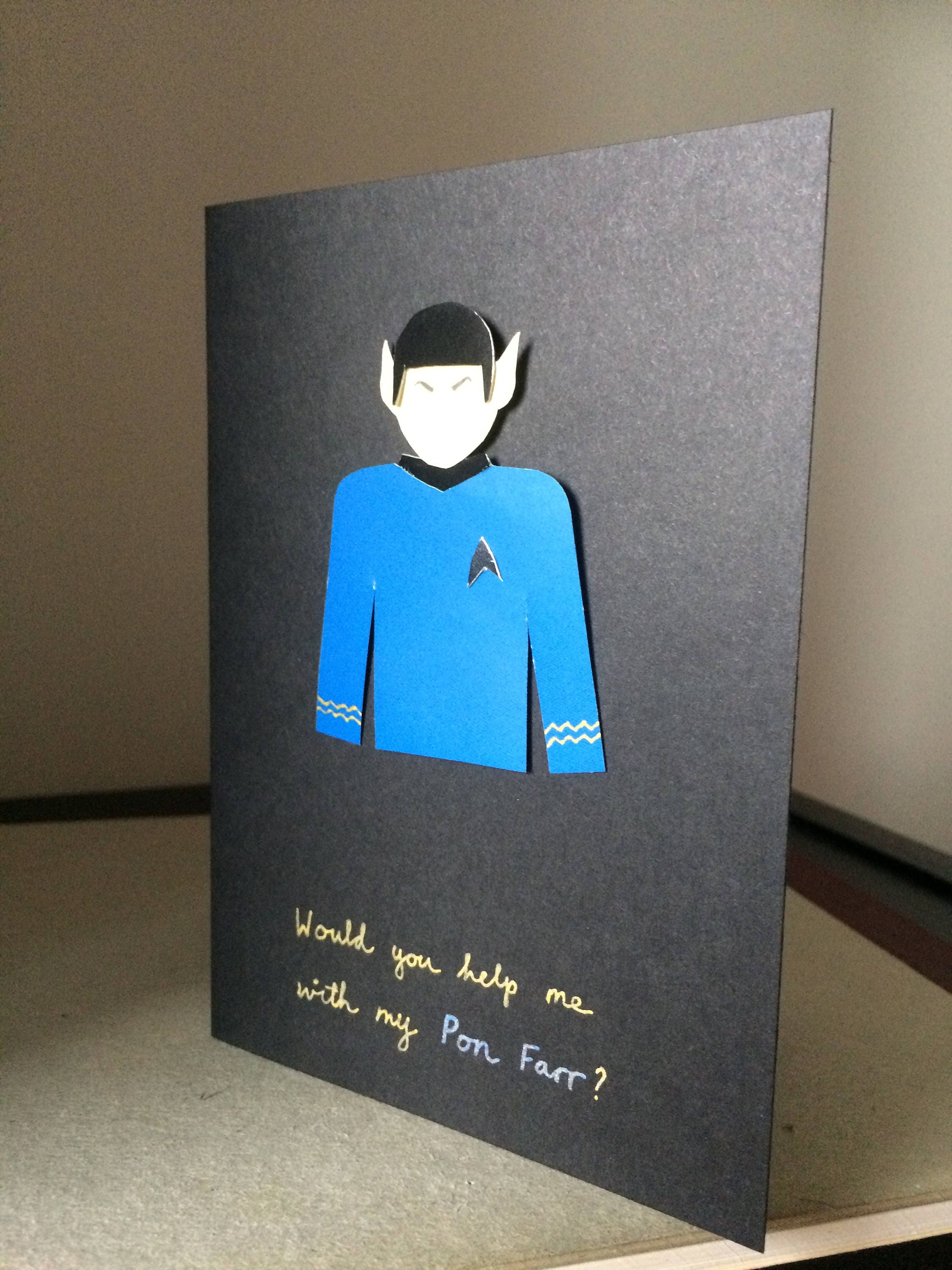 Star Trek Valentine's Card - Star Trek Greetings Card - Spock Vulcan ...