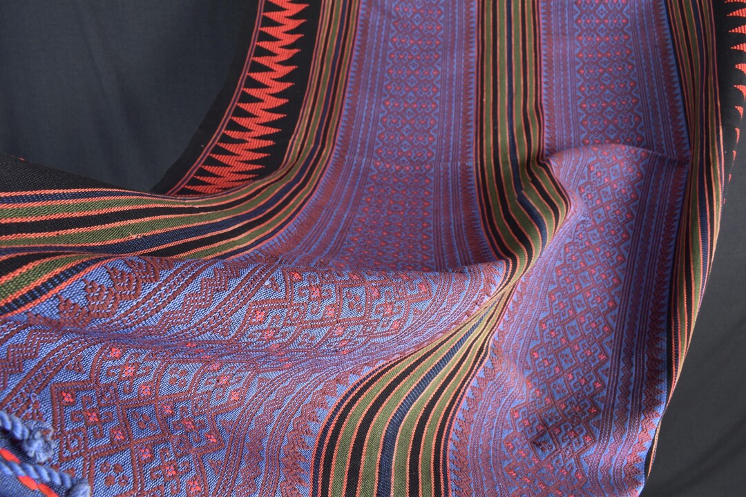 Vintage Tribal Home Decor Ethnic Naga Blanket, Multi-color, Purple ...