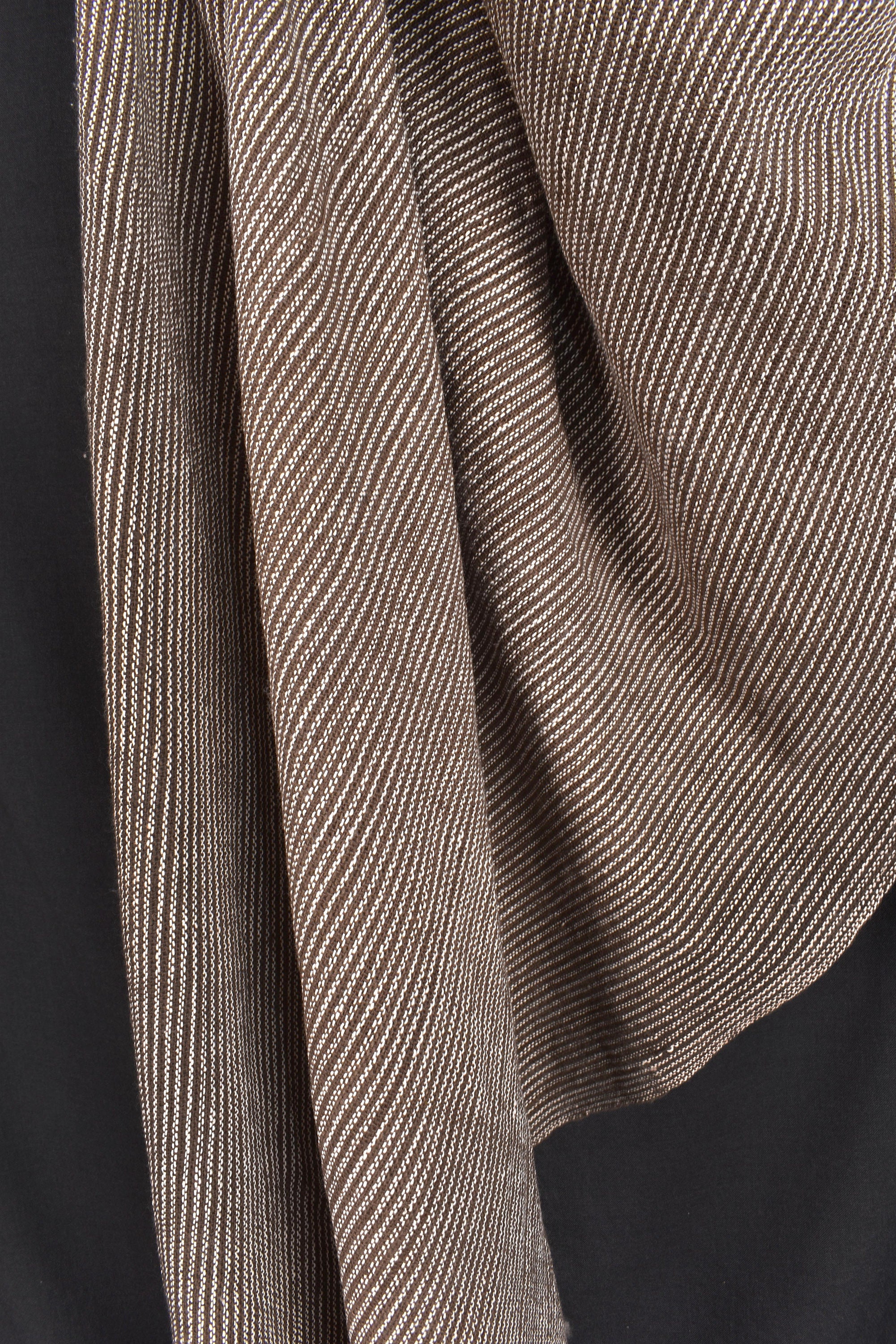 Handwoven Cotton Fabric, Rugged Brown and White, Thailand Textile per ...