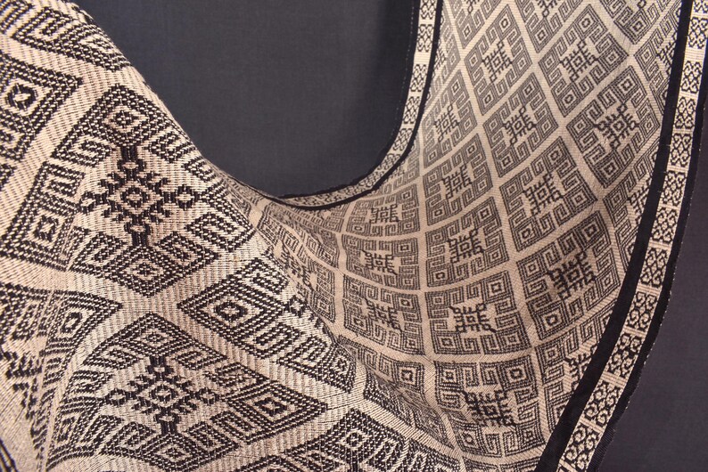 Handwoven Sumba Textile Runner, Black Sepia Ethnic Tapestry (18x63 In ...