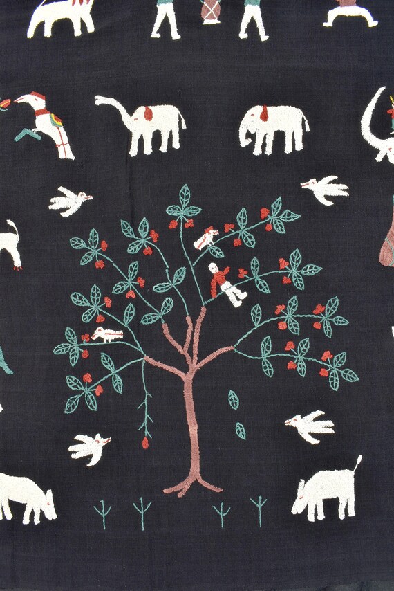 Visual Arts Craft Supplies & Tools Black cotton story quilt Naga tribal ...