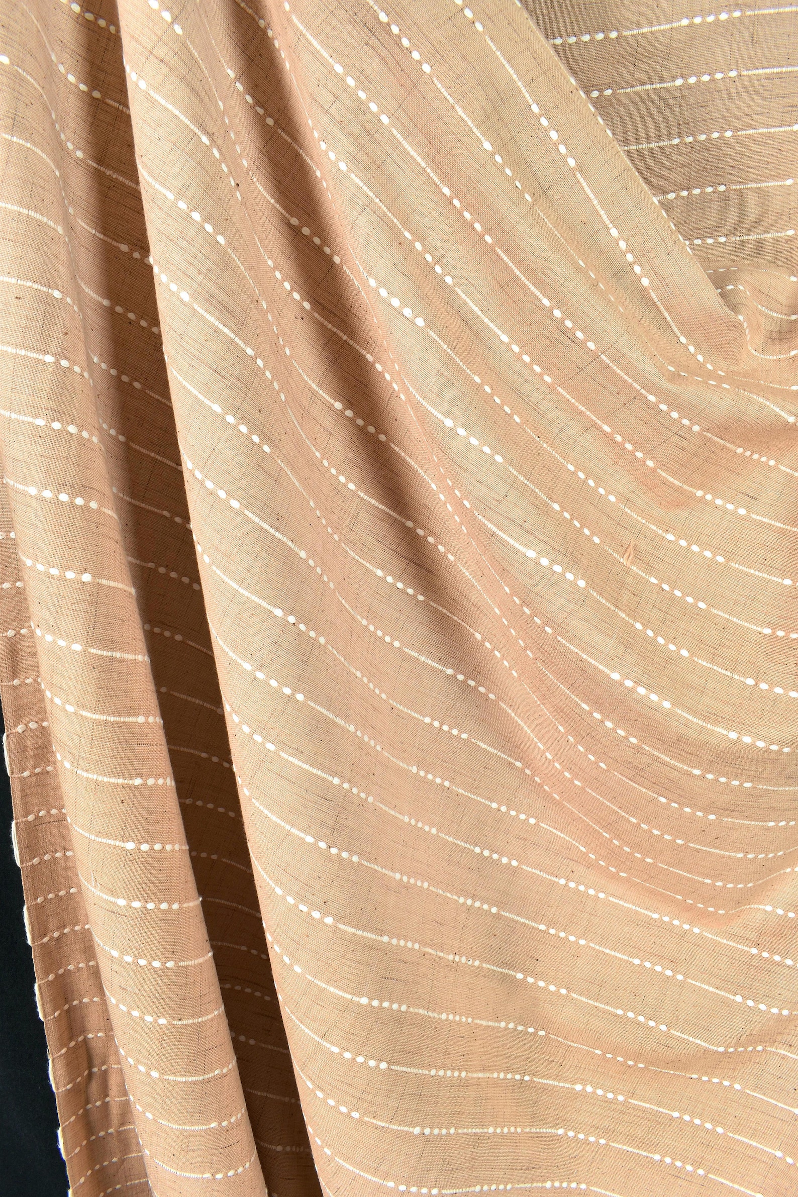 Tan Light Caramel Color Handwoven Cotton Fabric With Woven - Etsy