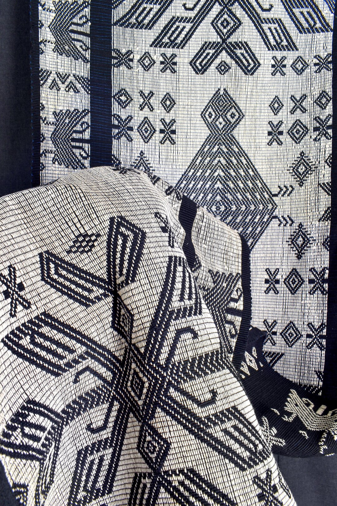 Handwoven Sumba Textile Runner, Black White Ethnic Tapestry - Etsy