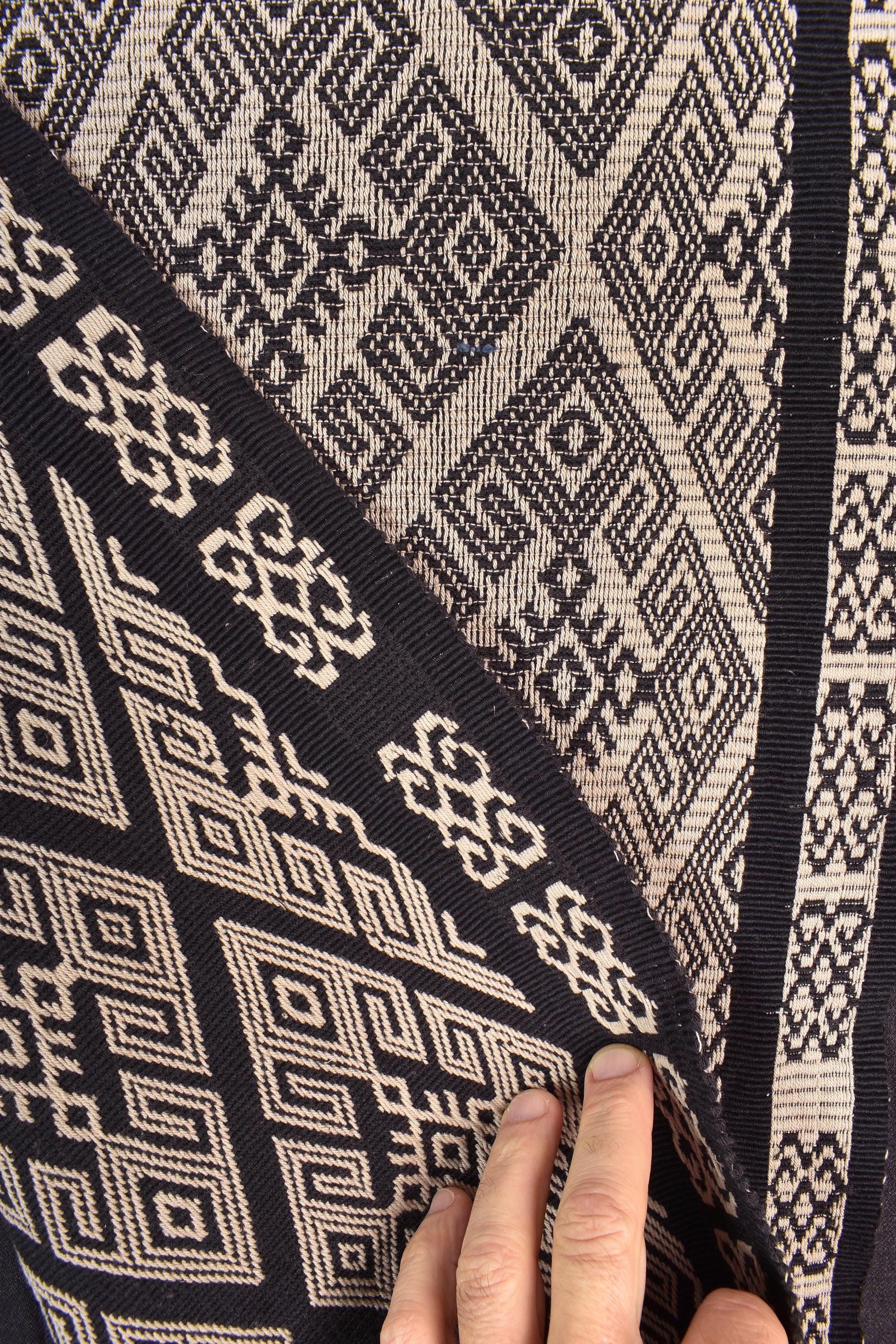 Handwoven Sumba Textile Runner, Black Sepia Ethnic Tapestry (18x63 In ...