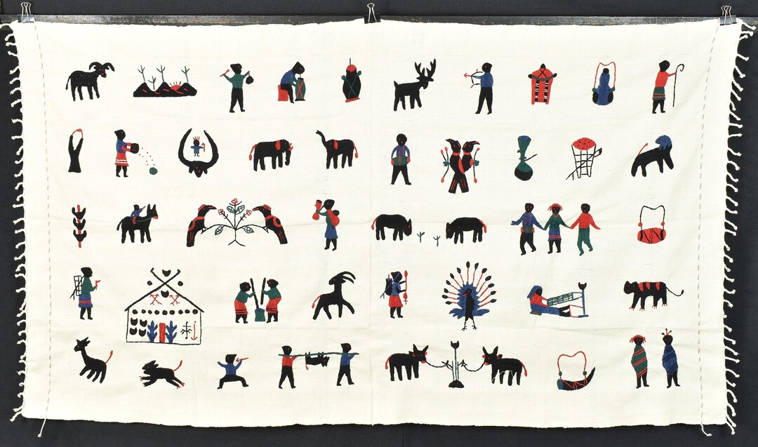 Off-white Cream Color, Cotton Story Quilt Naga Tribal Textile Ethnic ...