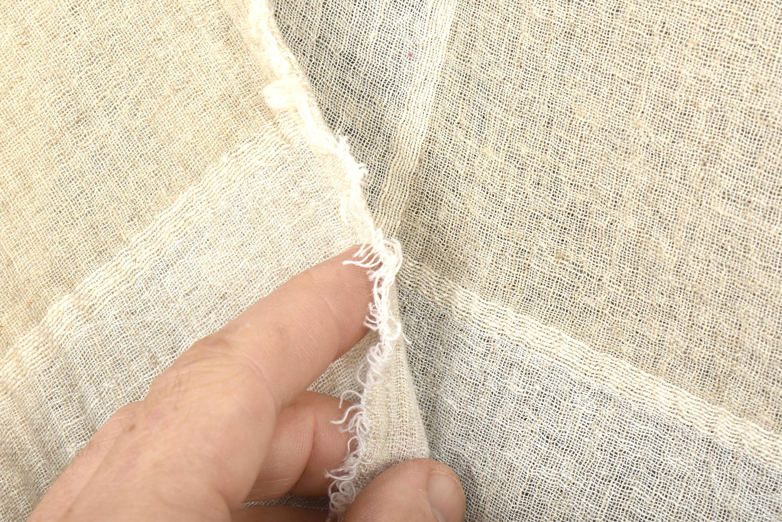 Delicate Neutral Beige Tan White Checkerboard Linen Cotton - Etsy