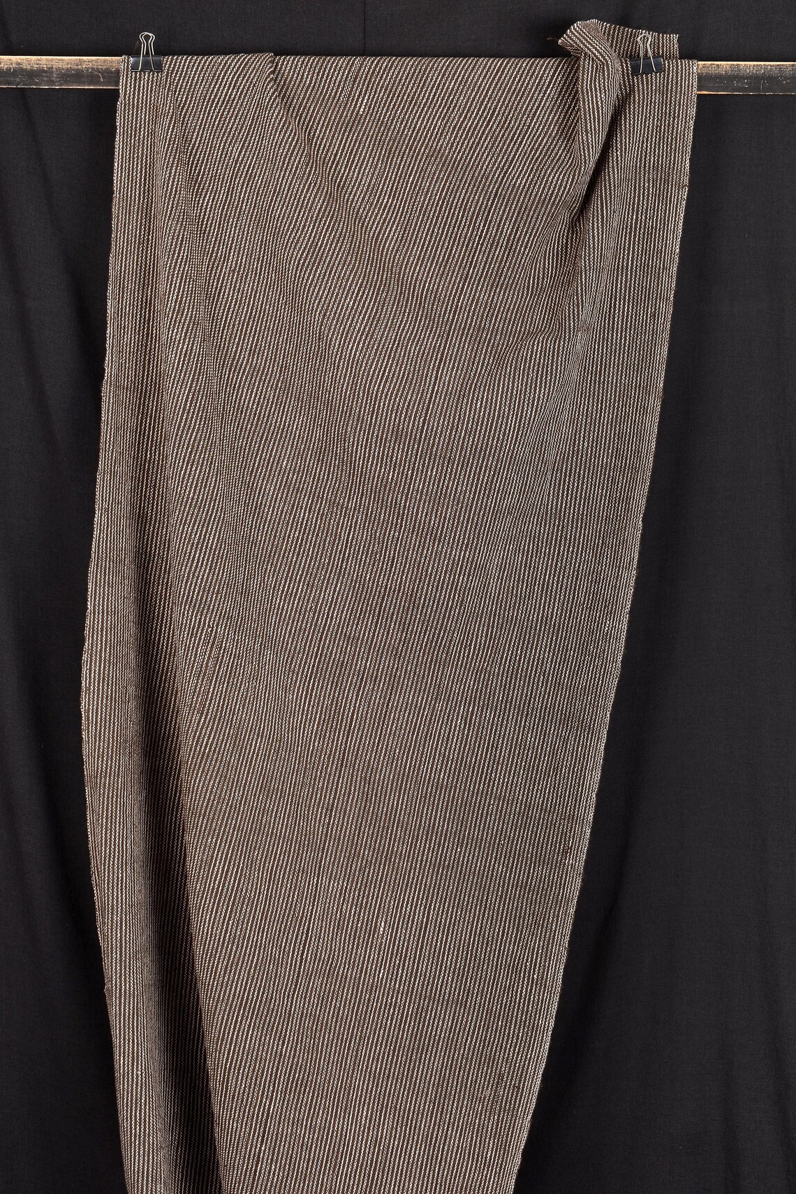 Handwoven Cotton Fabric, Rugged Brown and White, Thailand Textile per ...