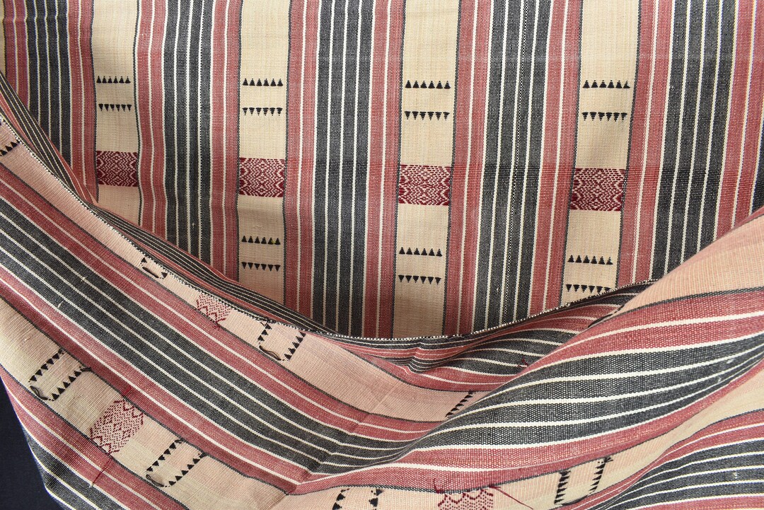 Tribal Home Decor Ethnic Naga Blanket, Stripe Gray Black White Blush ...