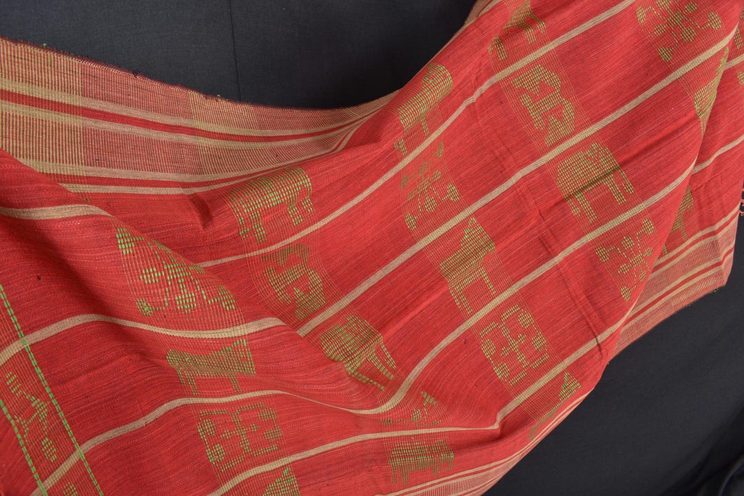 Red Chin Naga Throw Handwoven Cotton Ethnic Home Decor Textile Blanket ...