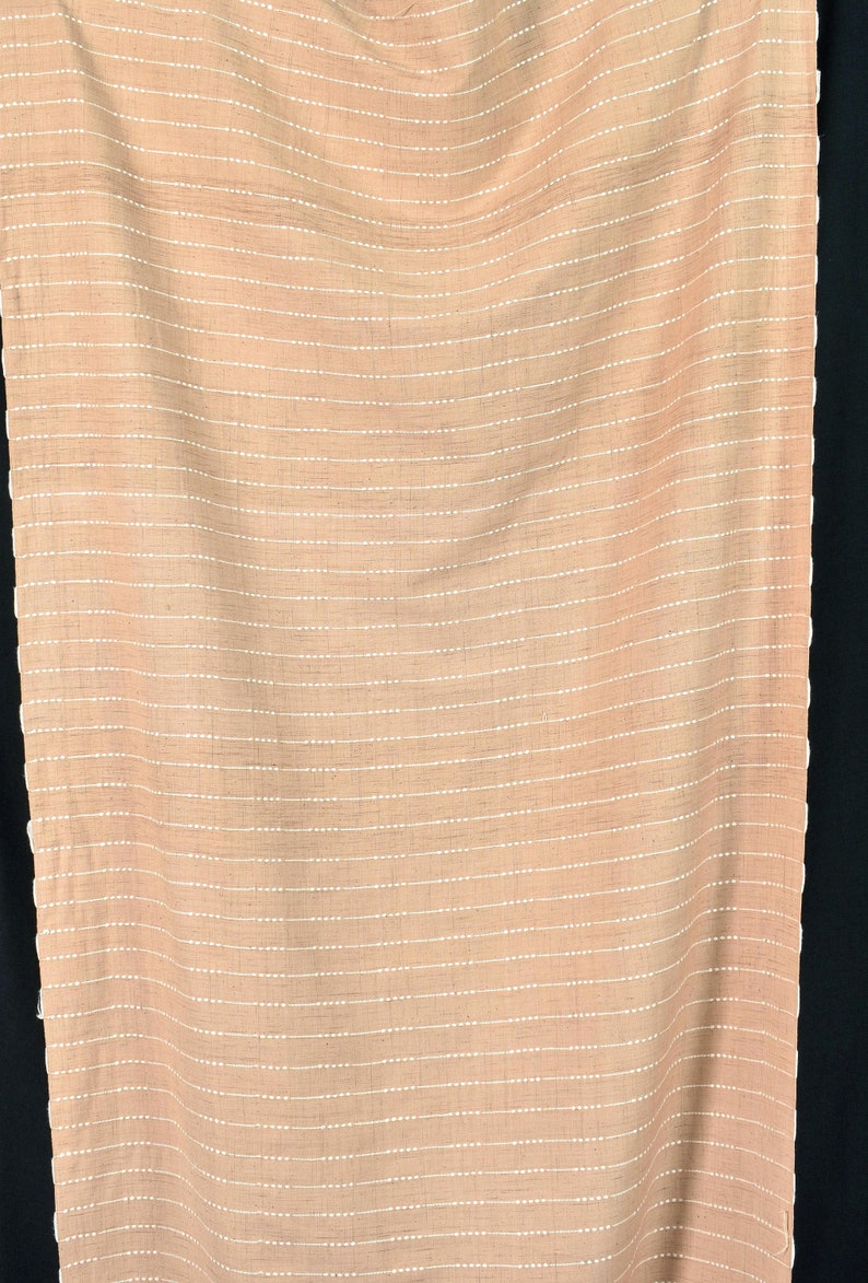 Tan light caramel color handwoven cotton fabric with woven | Etsy